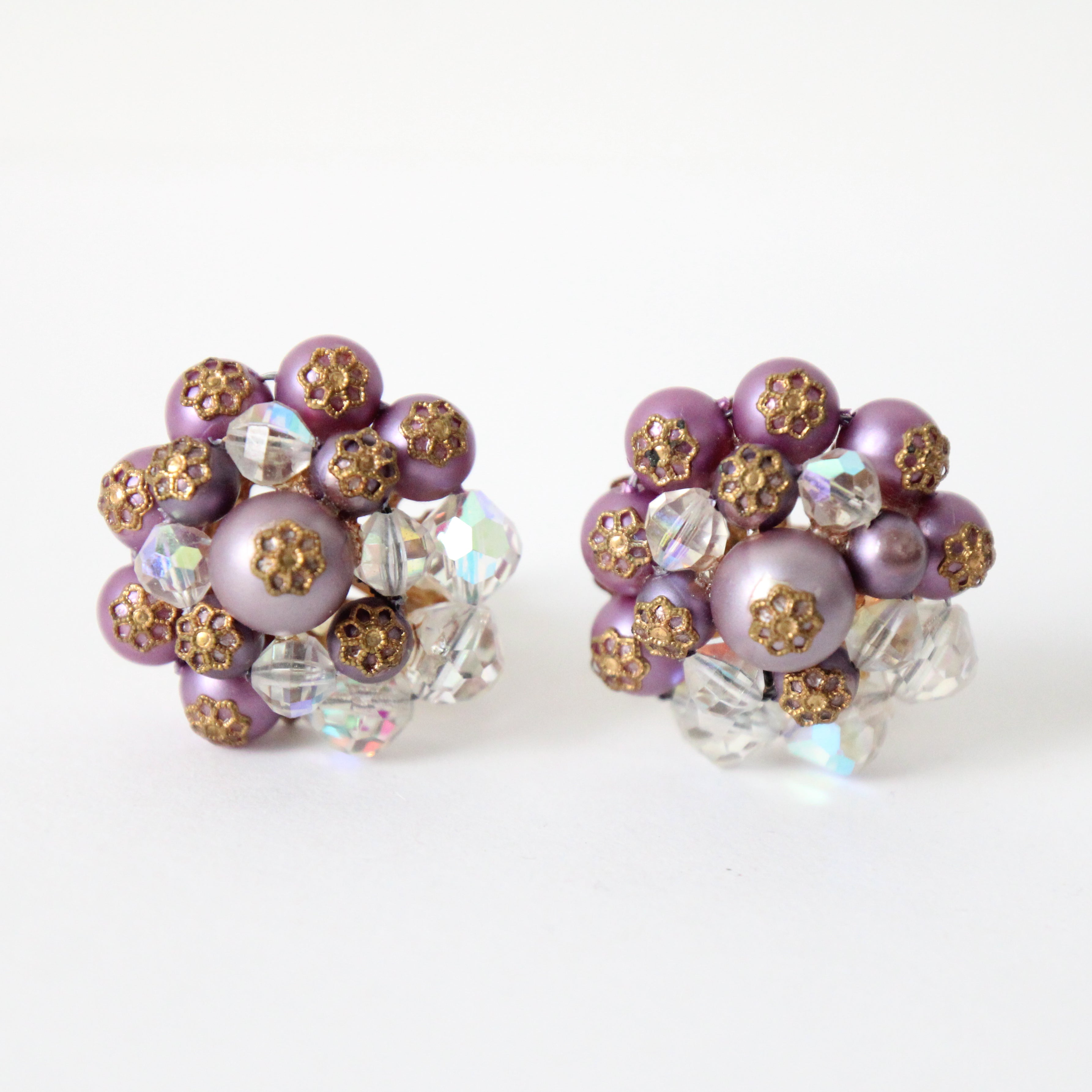 "Lilac Pearls & Iridescent Beads" Vintage 1950's Lilac Pearl & Iridesc ...