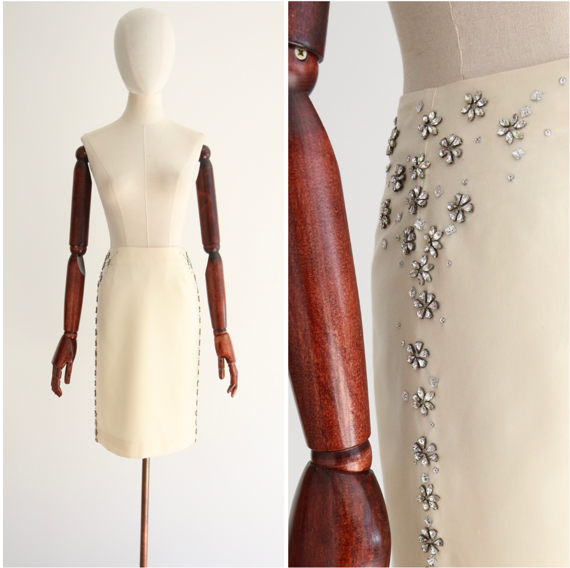 "Daisy & Petal Rhinestones" Alexander McQueen Silk & Rhinestone Skirt ...