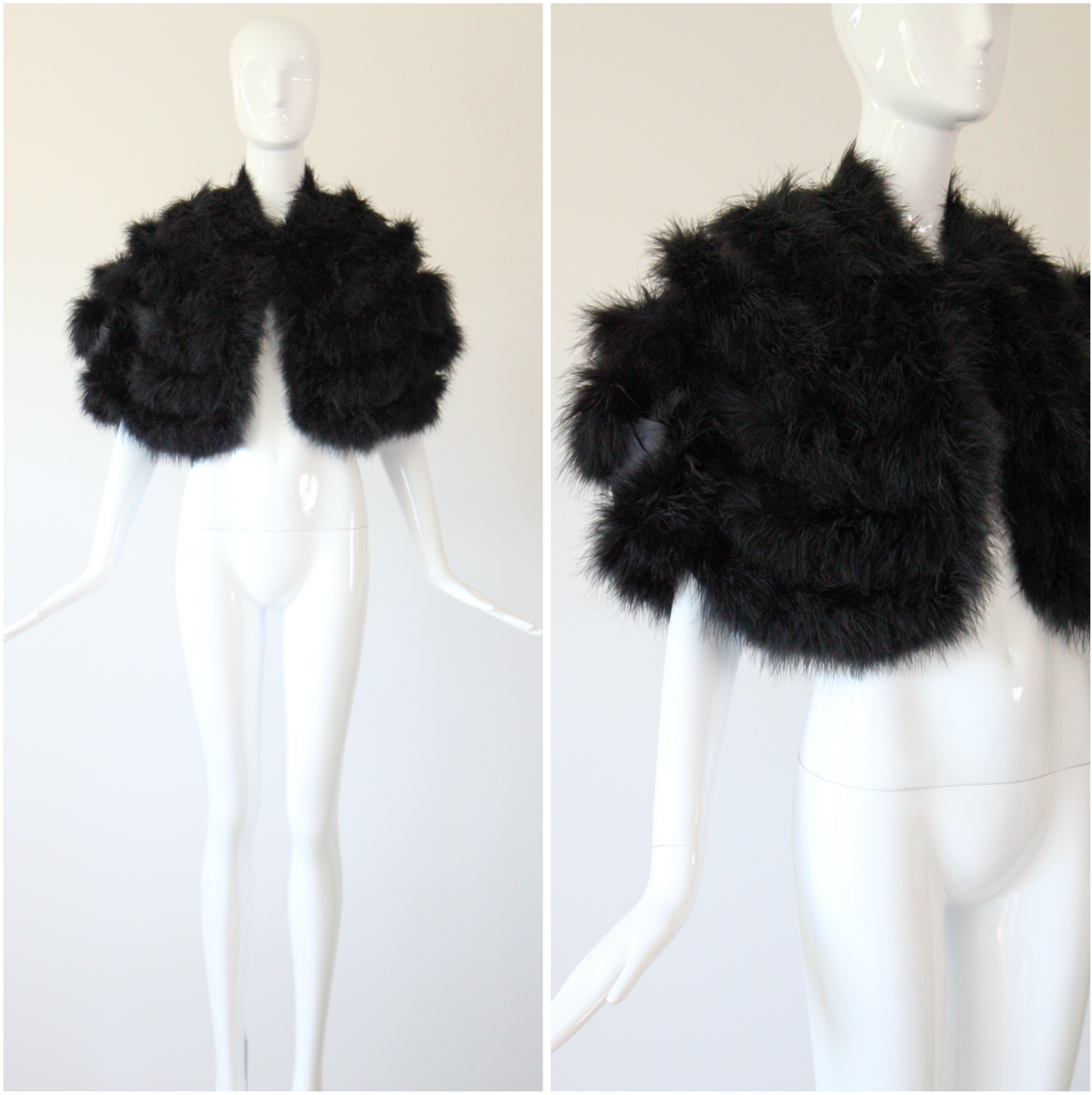 "Midnight Marabou" Vintage 1960's Black Marabou Feather Cape – Willow ...