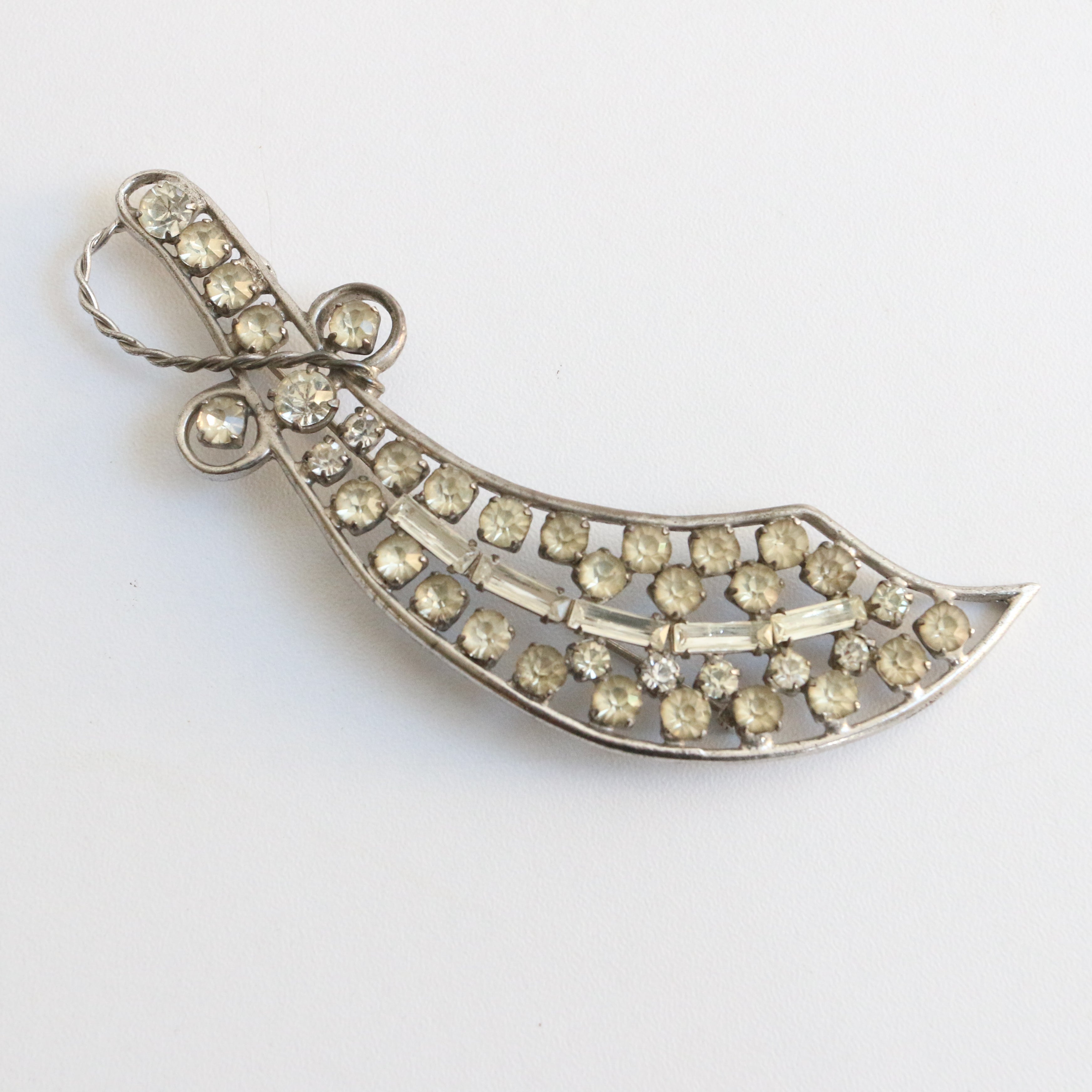 "Rhinestone Dagger" Vintage 1940's Sterling Silver Rhinestone Dagger B ...